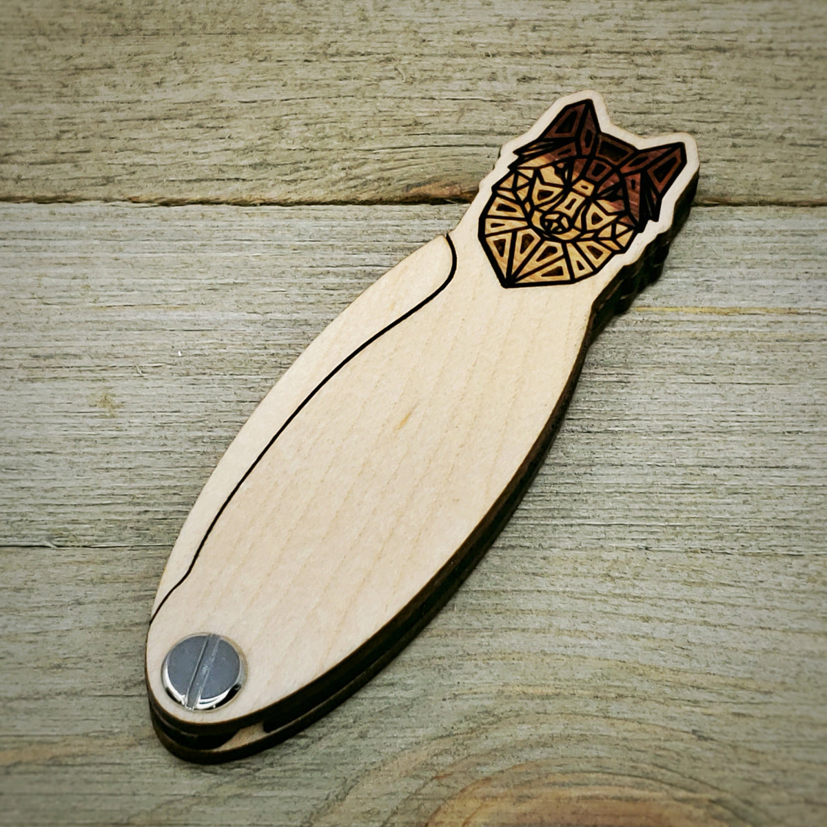 Geometric Wolf Head Folding Beard Comb – MakeTechCreate